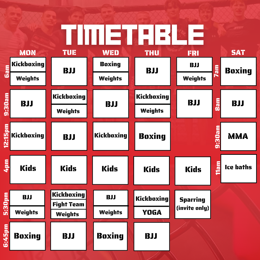Timetable - Fightcross MMA